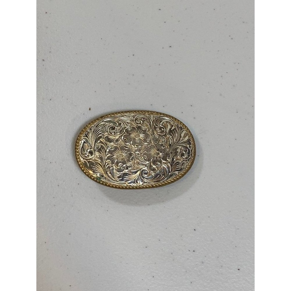 Vintage El Arturo Bronze Crumrine Floral Western Belt… - Gem